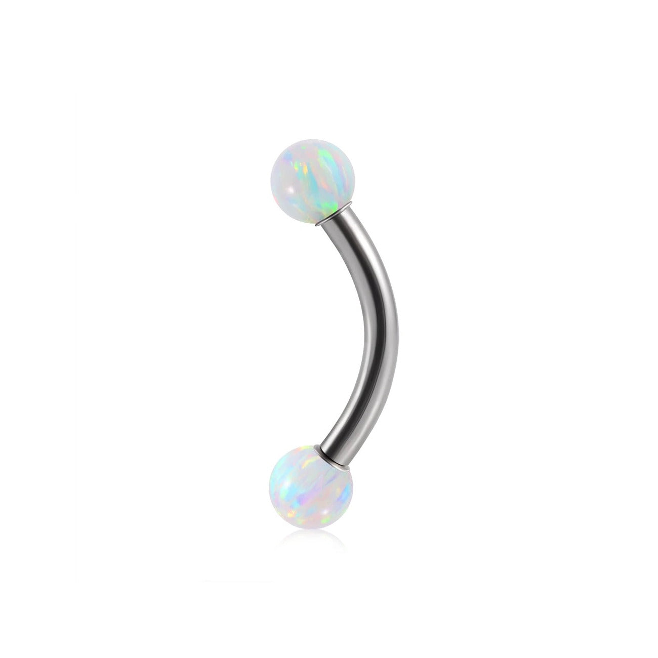 Opal eyebrow piercing titanium curved barbell banana barbell vertical