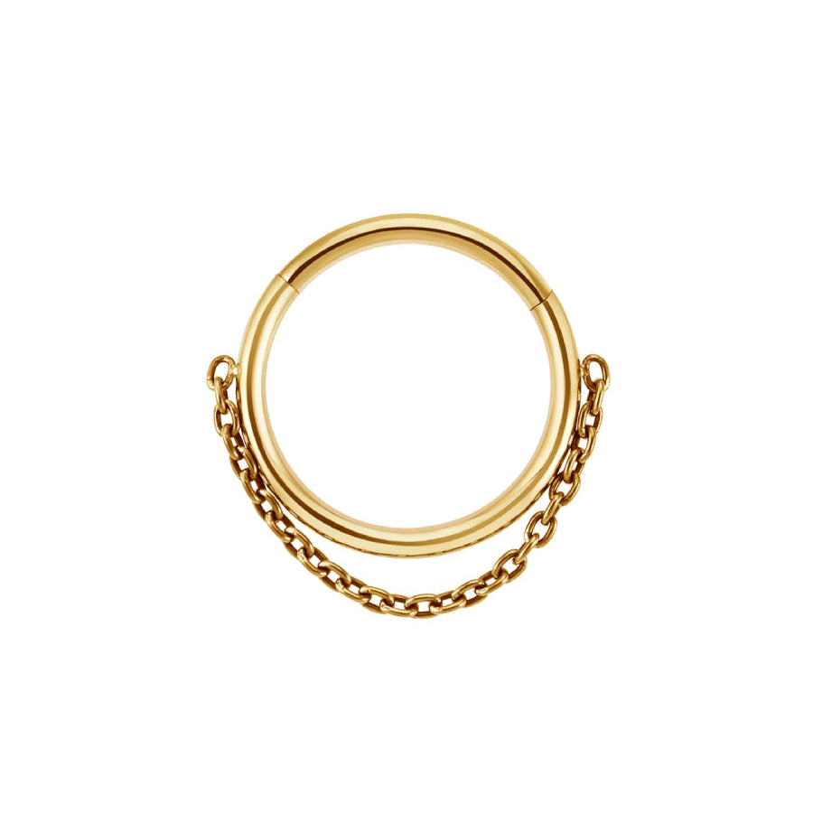 Septum ring 16 gauge with chain made of titanium - Rosery Poetry
