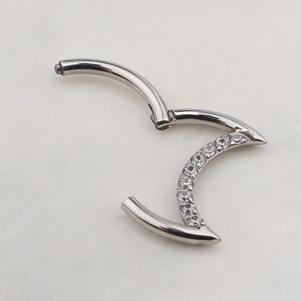 Moon nose ring 16 gauge titanium crescent moon