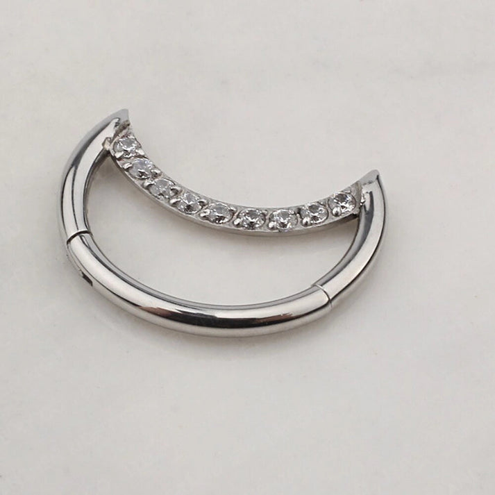 Moon nose ring 16 gauge titanium crescent moon